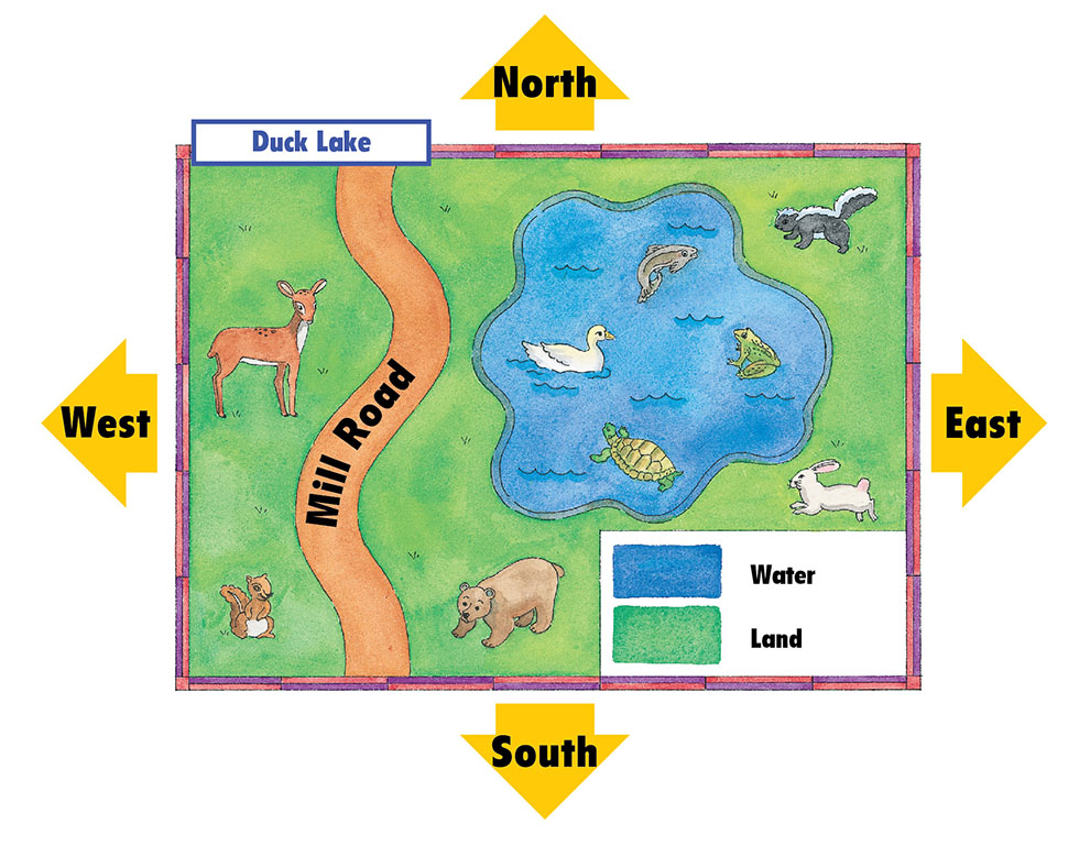 Land And Water Features Map