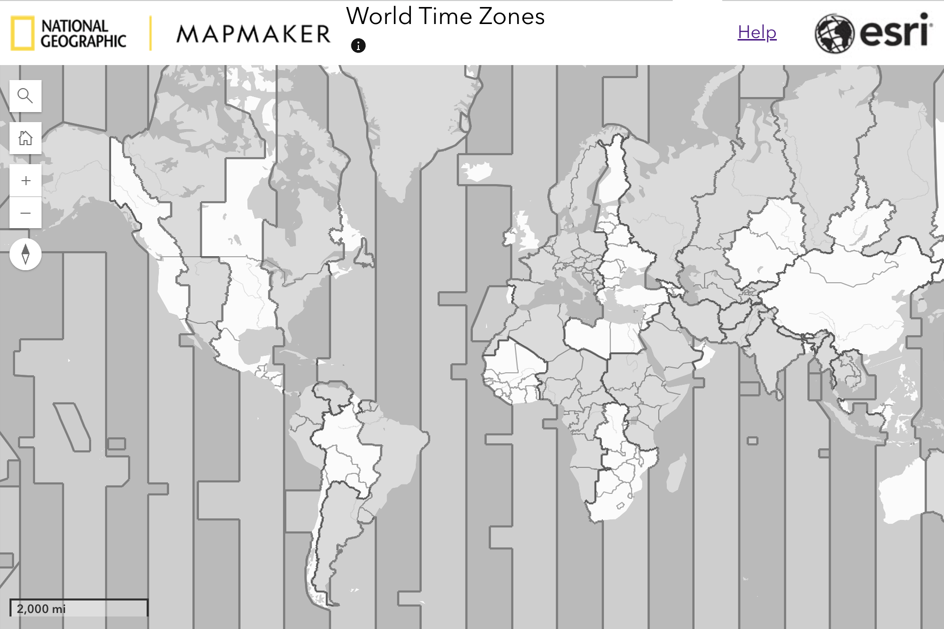 Country Time Zone Map