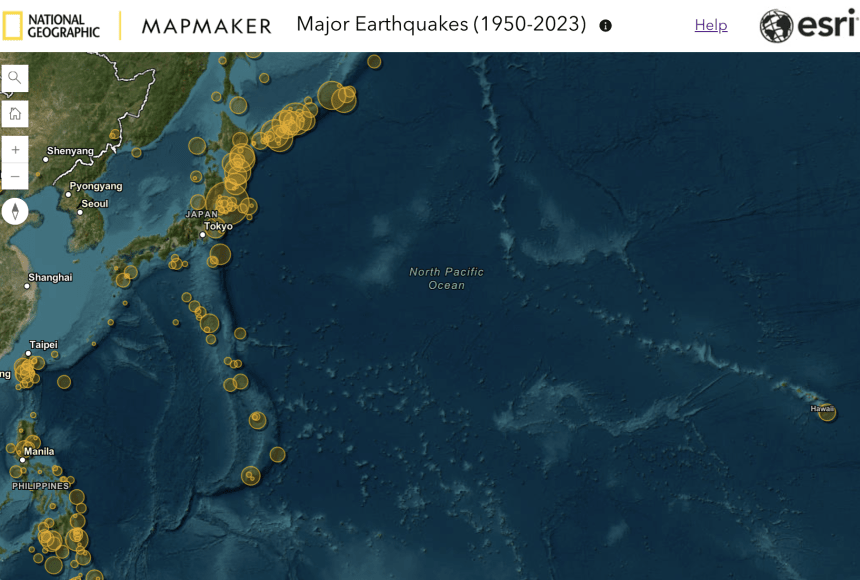 Usgs Map Of Earthquakes Over The Past Decade The Large