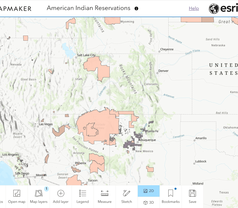Mapa De La Reserva India De Arizona