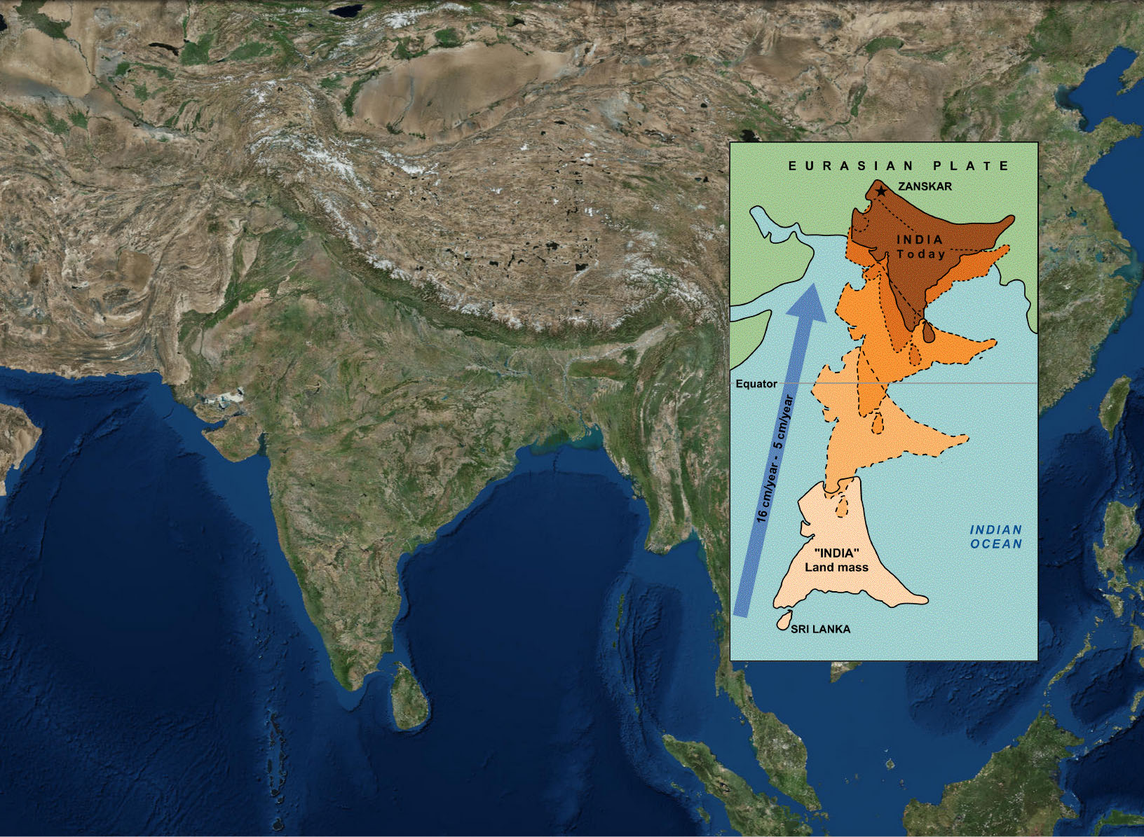 Himalayas World Map Fold Mountain World Map Himalayas